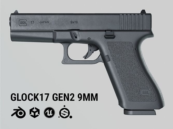 3D model Glock 17 Gen2 9 mm VR / AR / low-poly | CGTrader