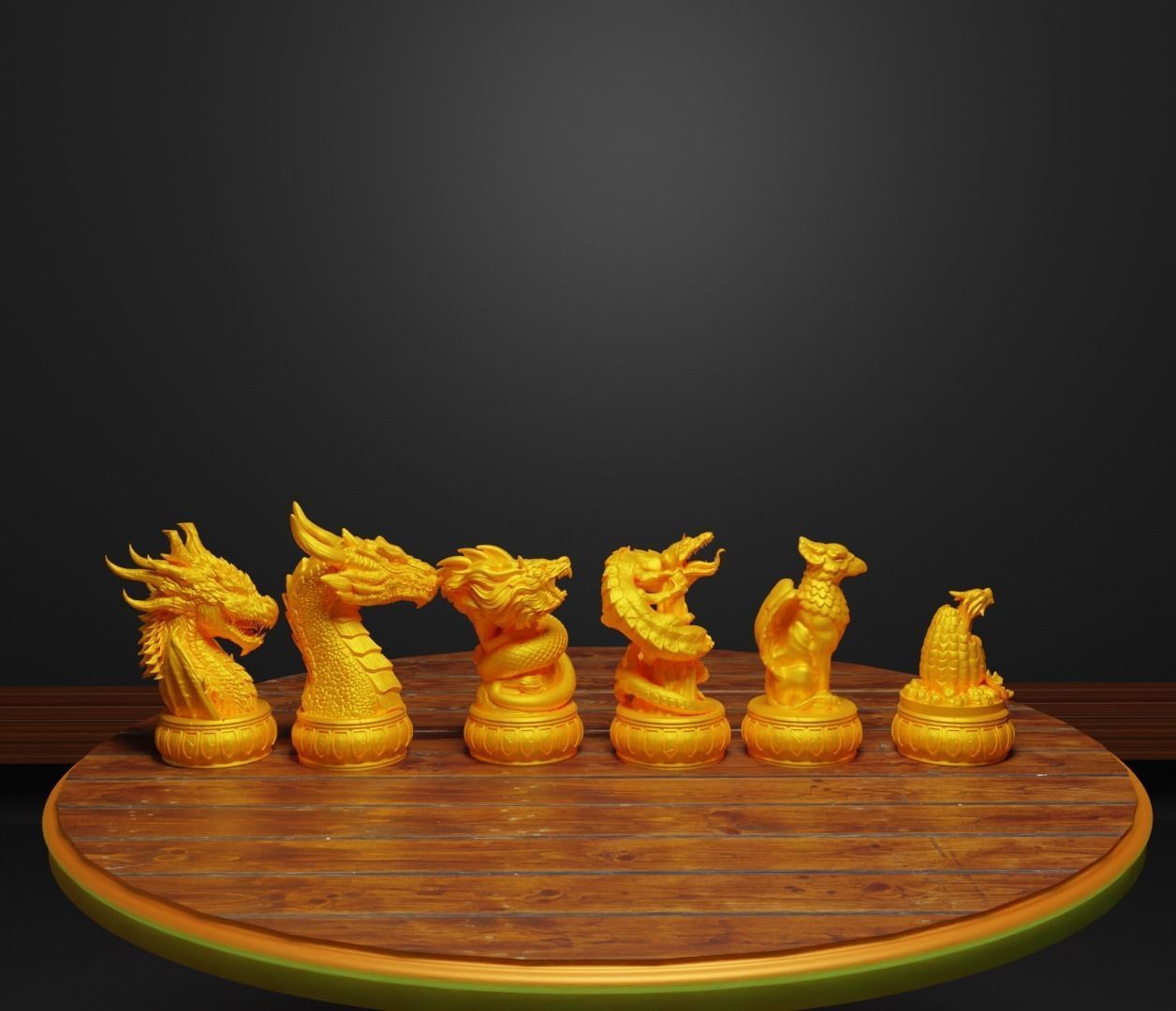 Dragon Chess Set Dragon Character Chess Pieces 3D model 3D printable ...