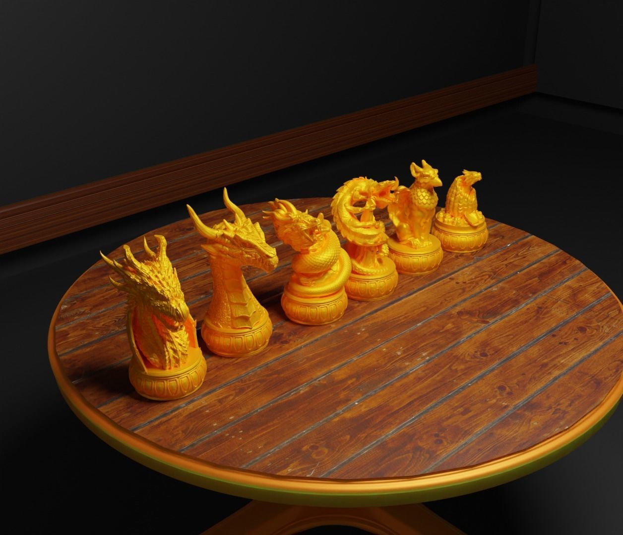 Dragon Chess Set Dragon Character Chess Pieces 3D model 3D printable ...