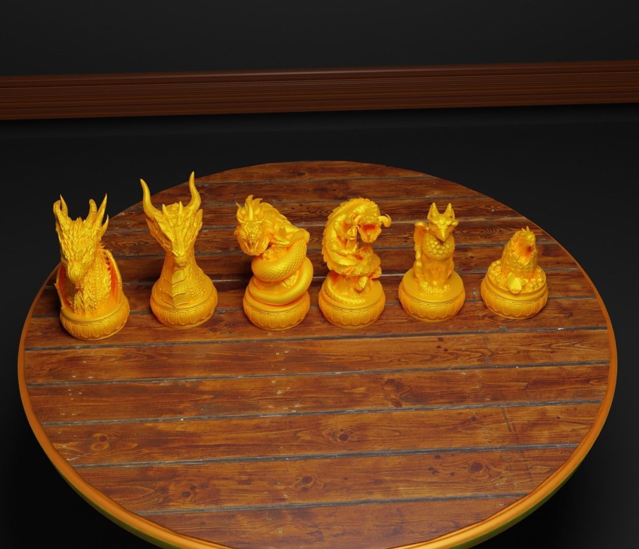 Dragon Chess Set Dragon Character Chess Pieces 3D model 3D printable ...