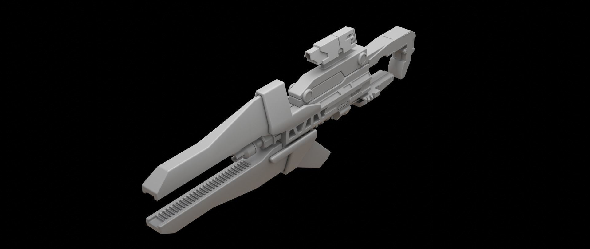 Mecha hard surface assault rifle 3D model | CGTrader