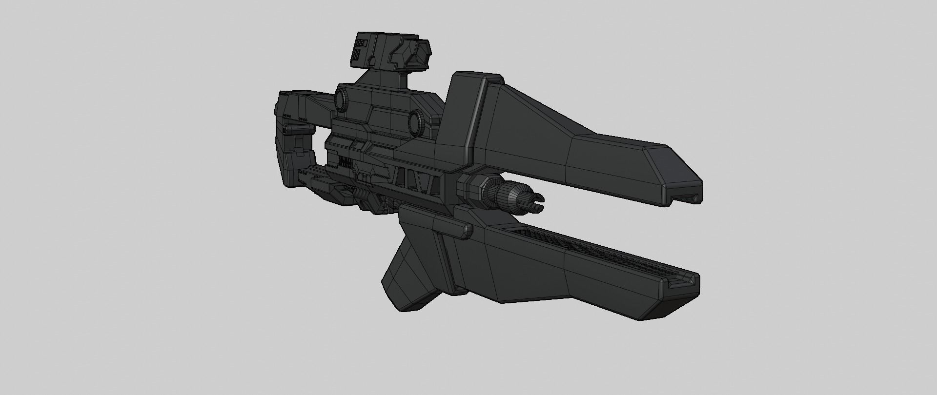 Mecha hard surface assault rifle 3D model | CGTrader