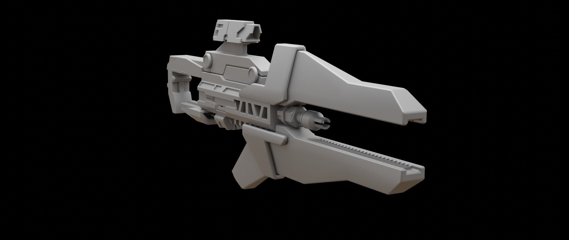 Mecha hard surface assault rifle 3D model | CGTrader