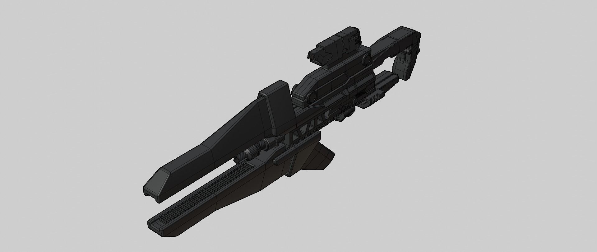 Mecha hard surface assault rifle 3D model | CGTrader