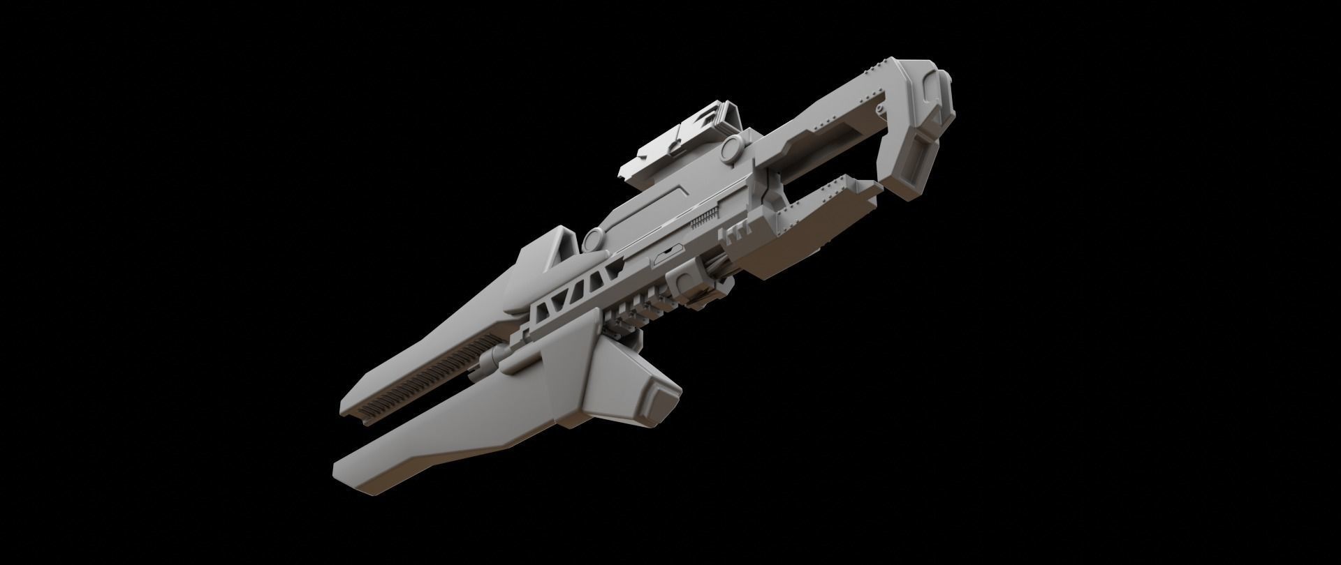 Mecha hard surface assault rifle 3D model | CGTrader