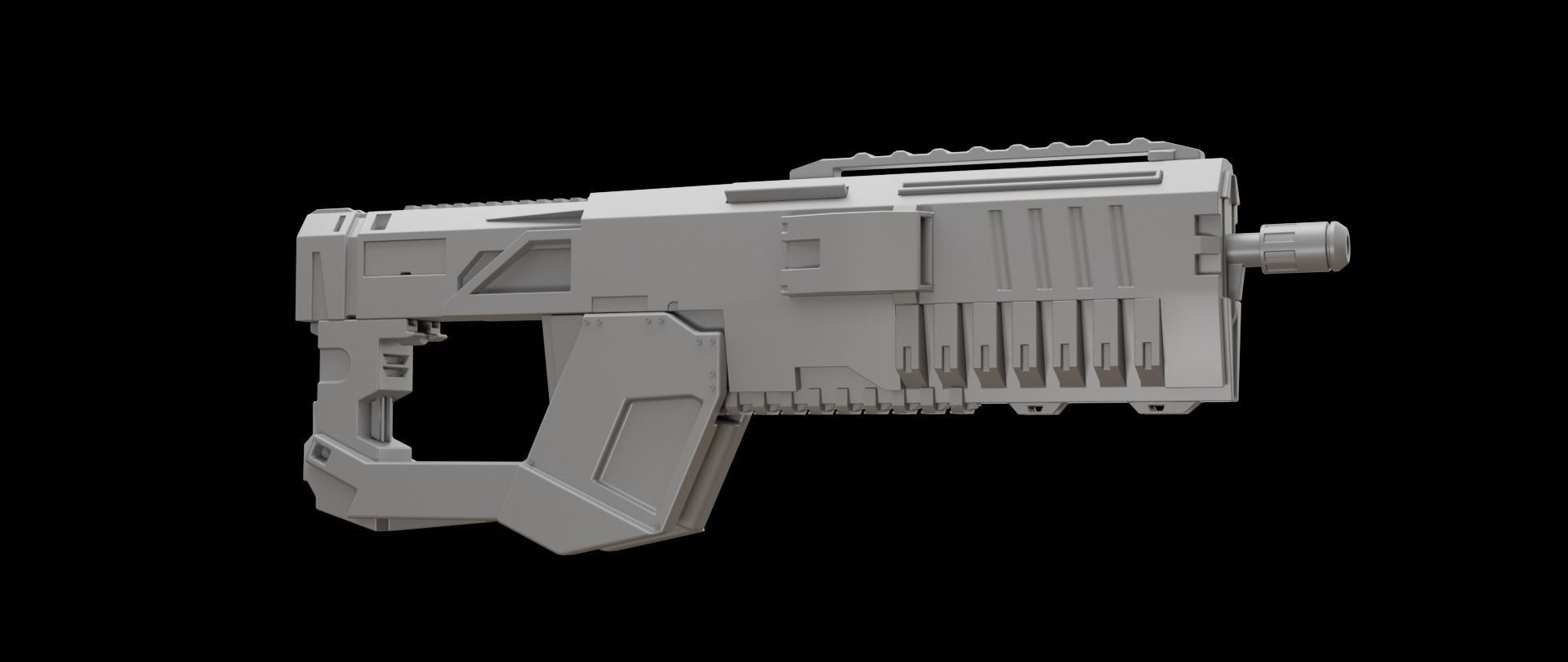 Mecha hard surface assault rifle 3D model | CGTrader
