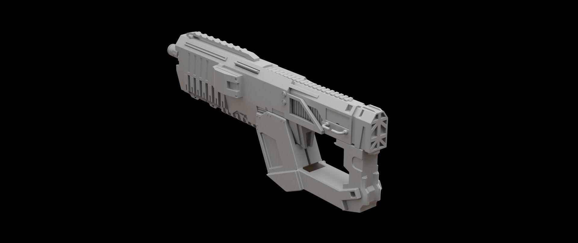 Mecha hard surface assault rifle 3D model | CGTrader