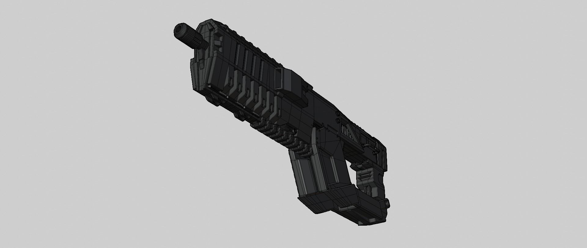 Mecha hard surface assault rifle 3D model | CGTrader