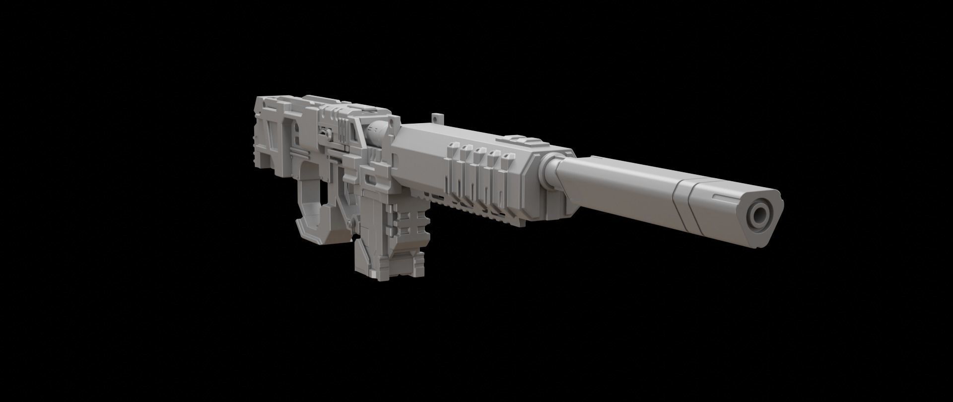 Mecha hard surface assault rifle 3D model | CGTrader