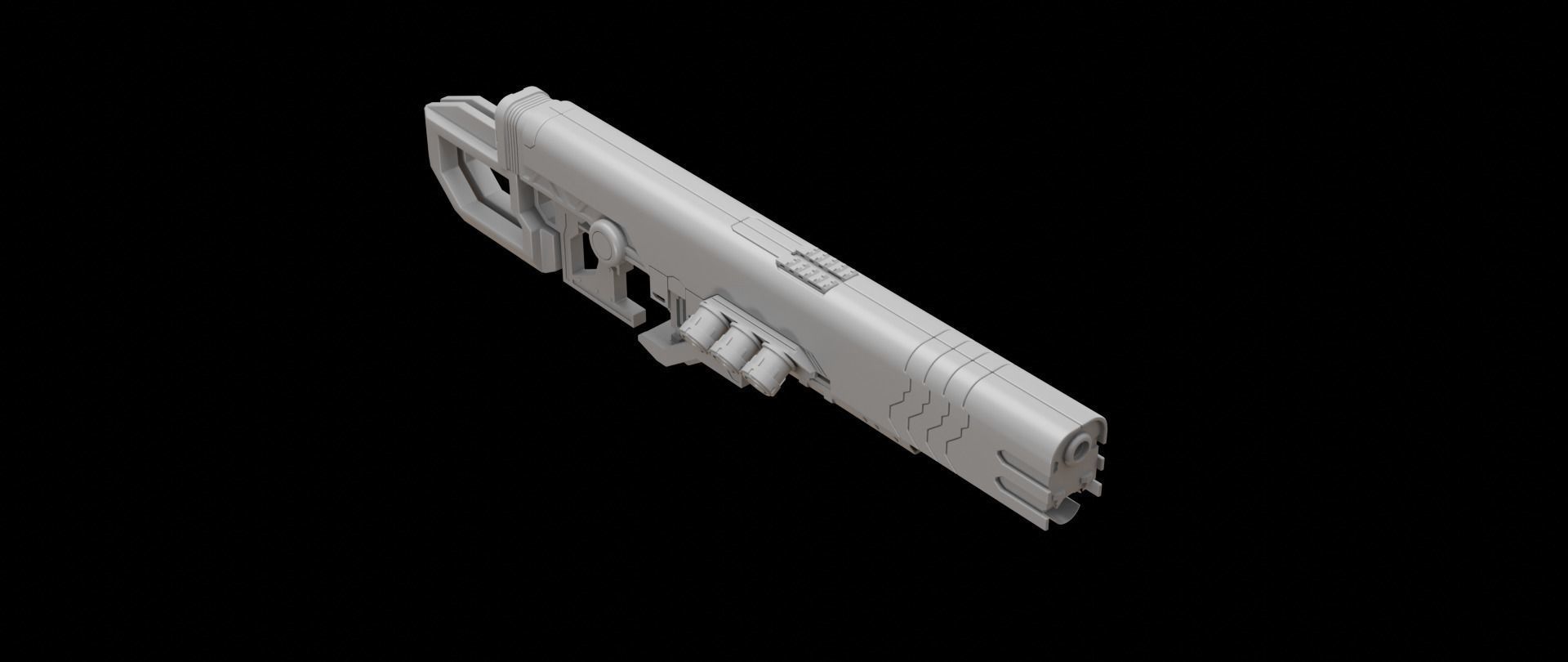 Mecha hard surface assault rifle 3D model | CGTrader