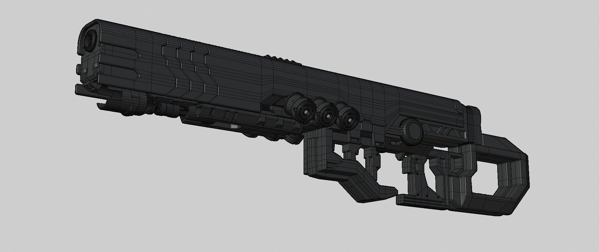 Mecha hard surface assault rifle 3D model | CGTrader