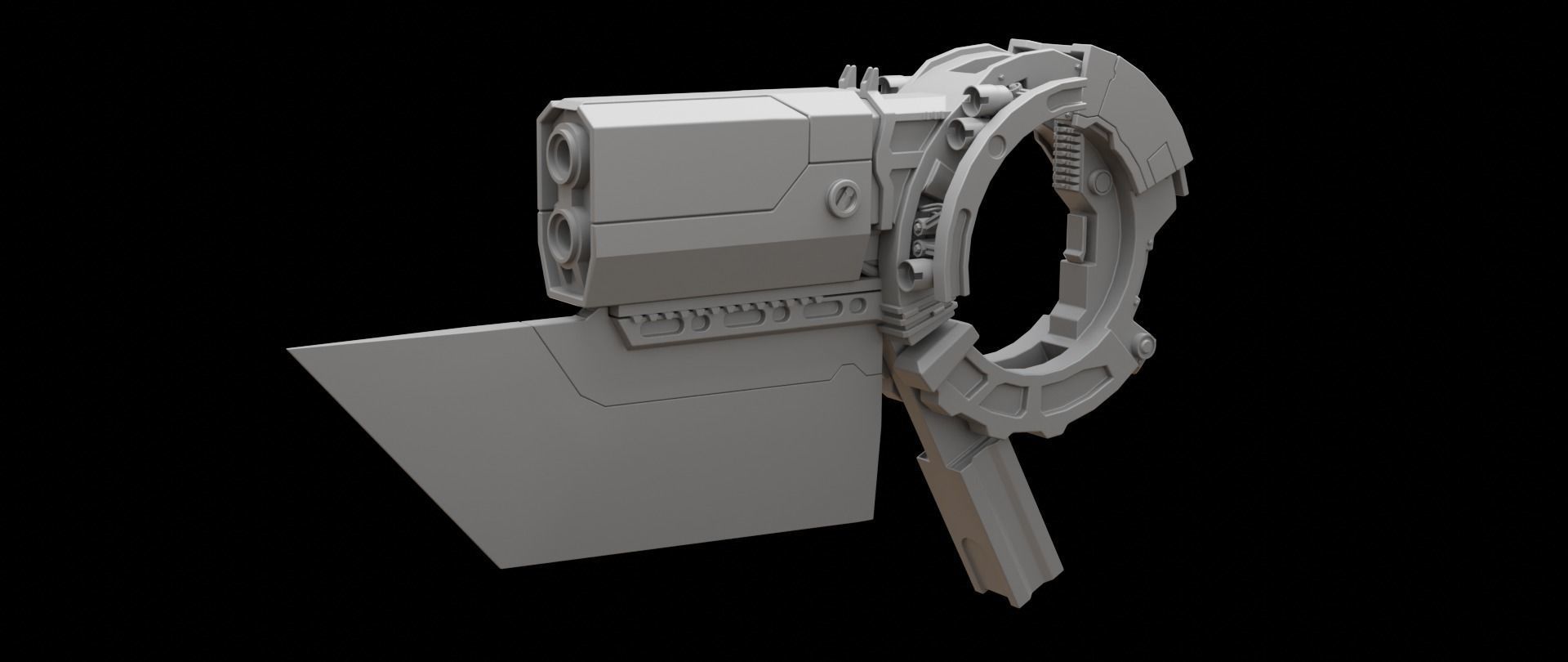 Mecha hard surface submachine gun 3D model | CGTrader