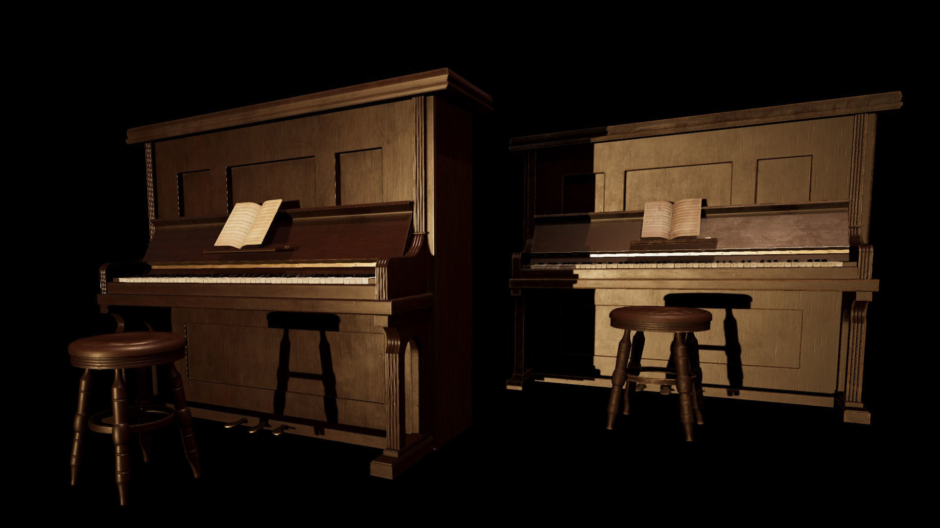 3D model Wild West Upright Piano Vol 01 VR / AR / low-poly | CGTrader