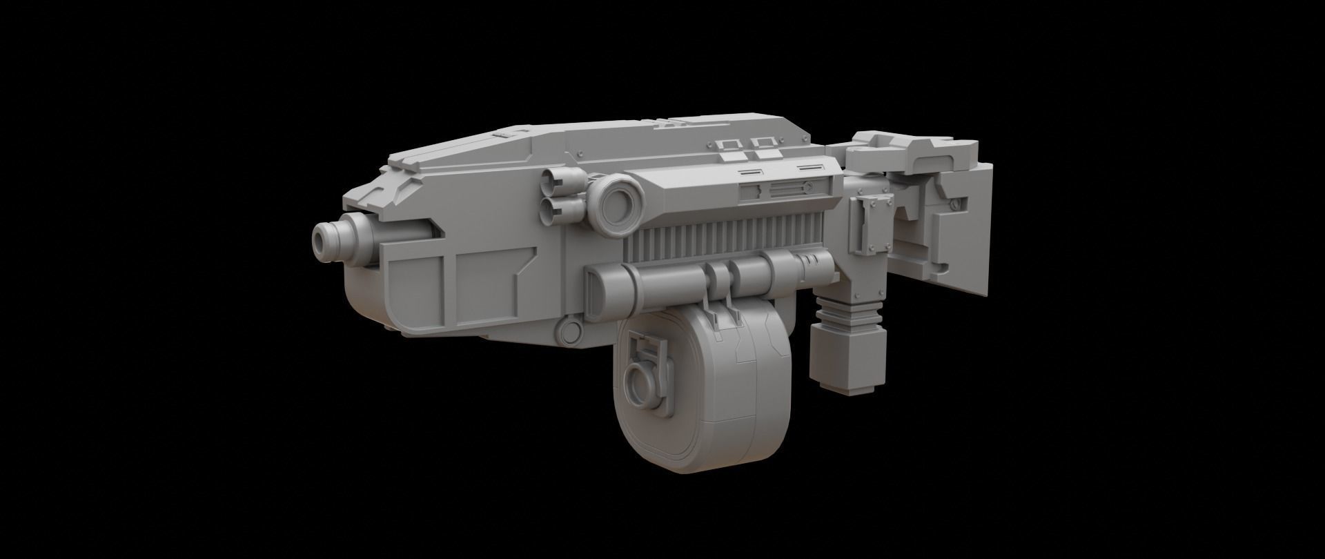 Mecha hard surface submachine gun 3D model | CGTrader