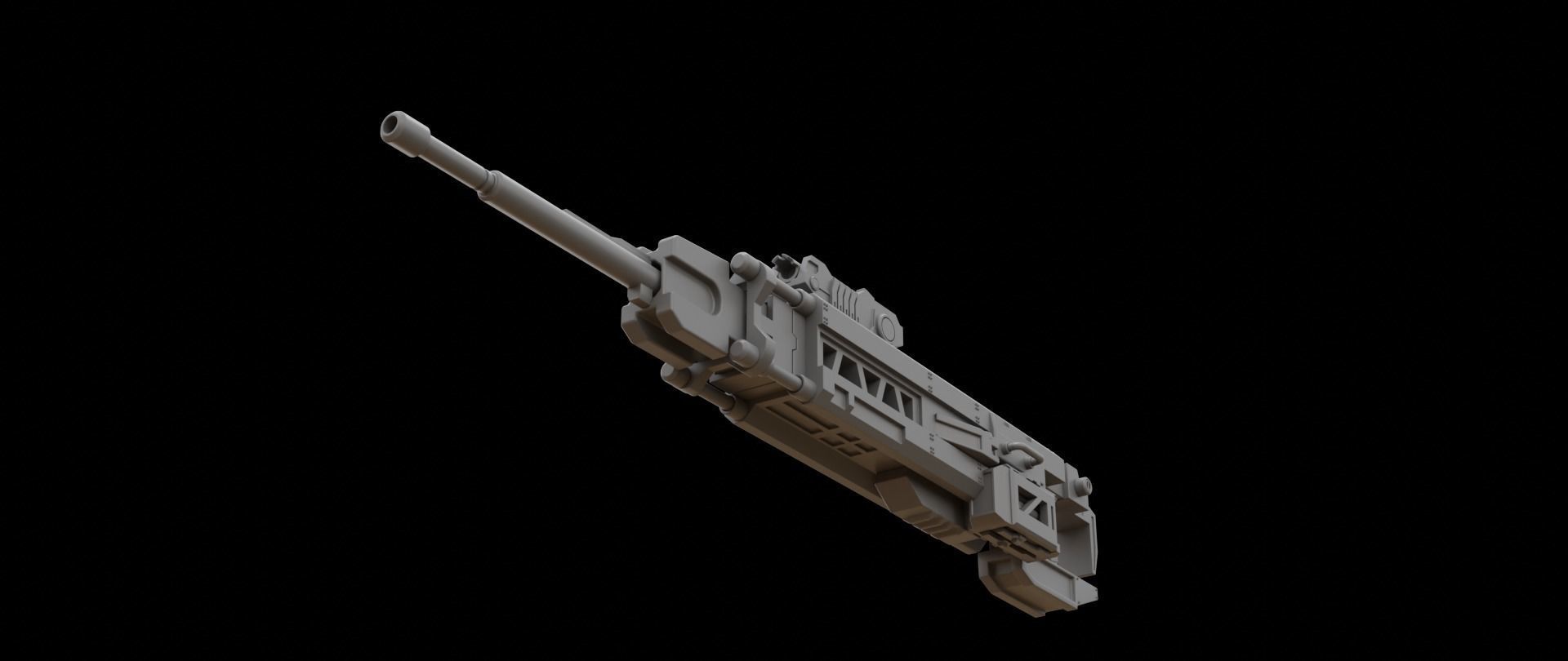 Mecha hard surface sniper rifle 3D model | CGTrader