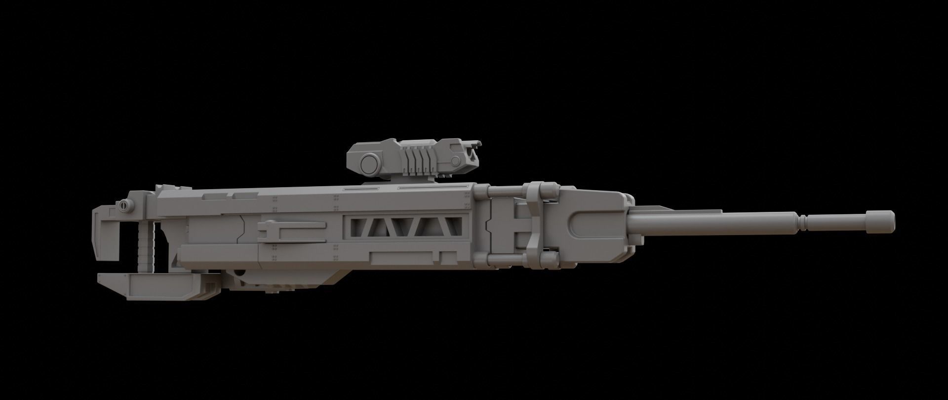 Mecha hard surface sniper rifle 3D model | CGTrader