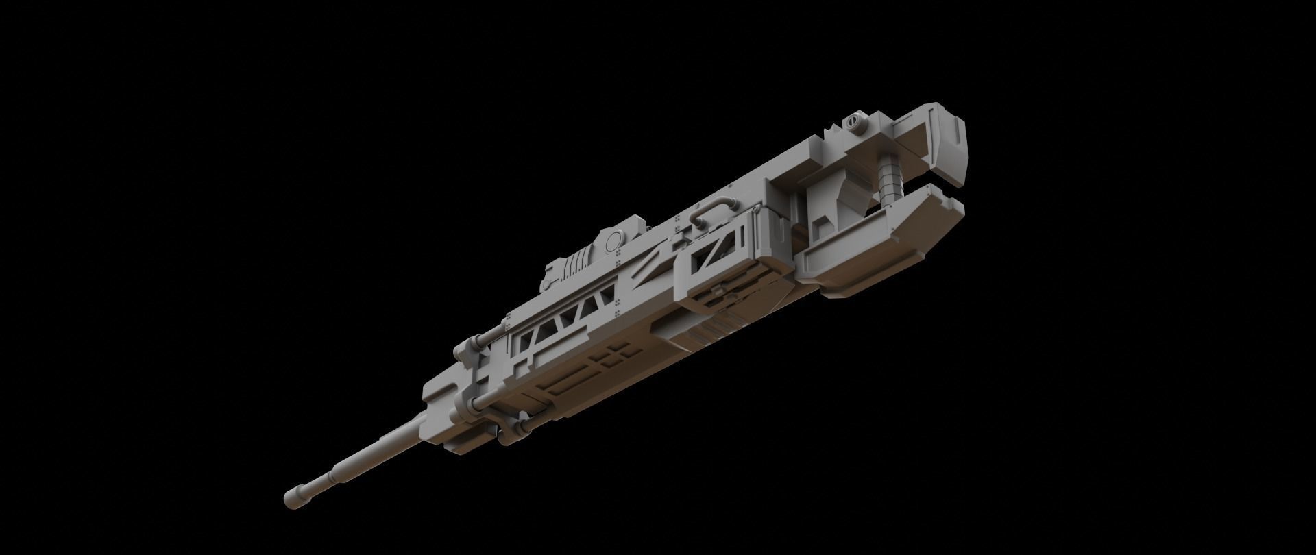 Mecha hard surface sniper rifle 3D model | CGTrader