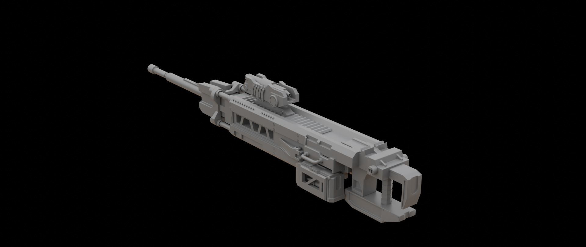 Mecha hard surface sniper rifle 3D model | CGTrader