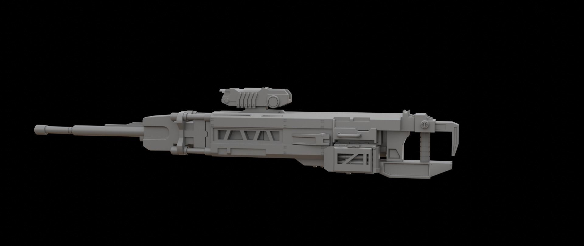 Mecha hard surface sniper rifle 3D model | CGTrader