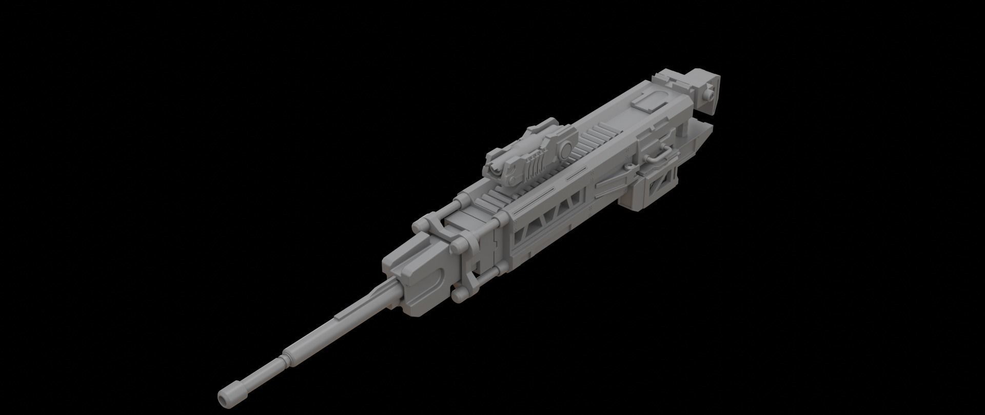 Mecha hard surface sniper rifle 3D model | CGTrader