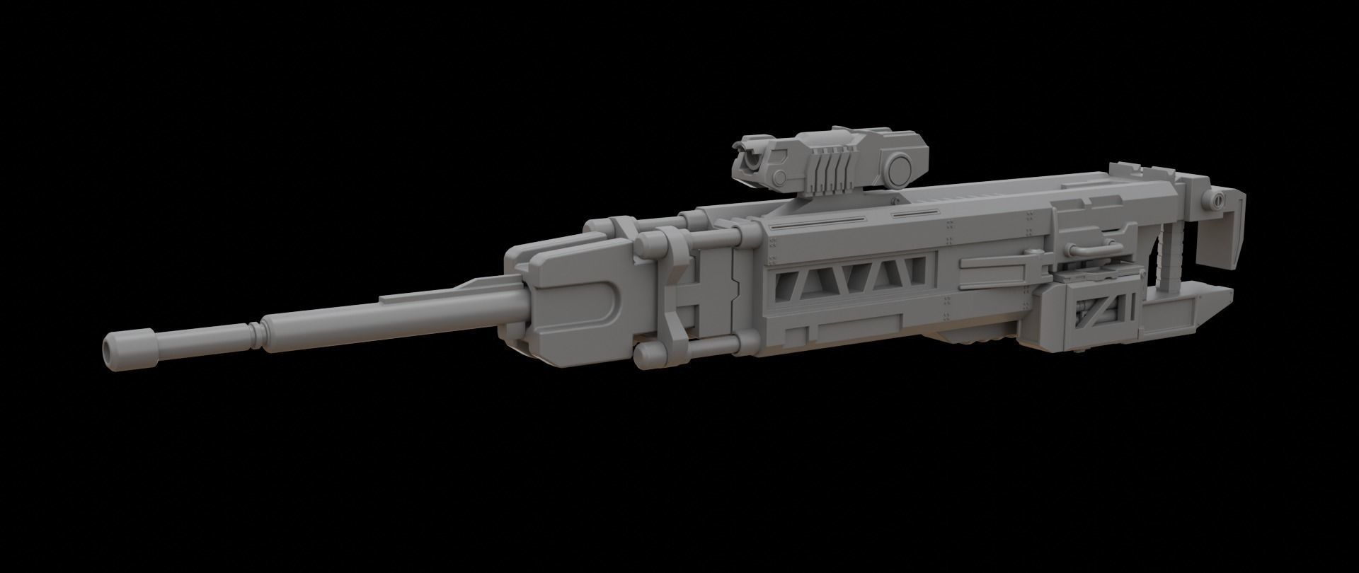 Mecha hard surface sniper rifle 3D model | CGTrader