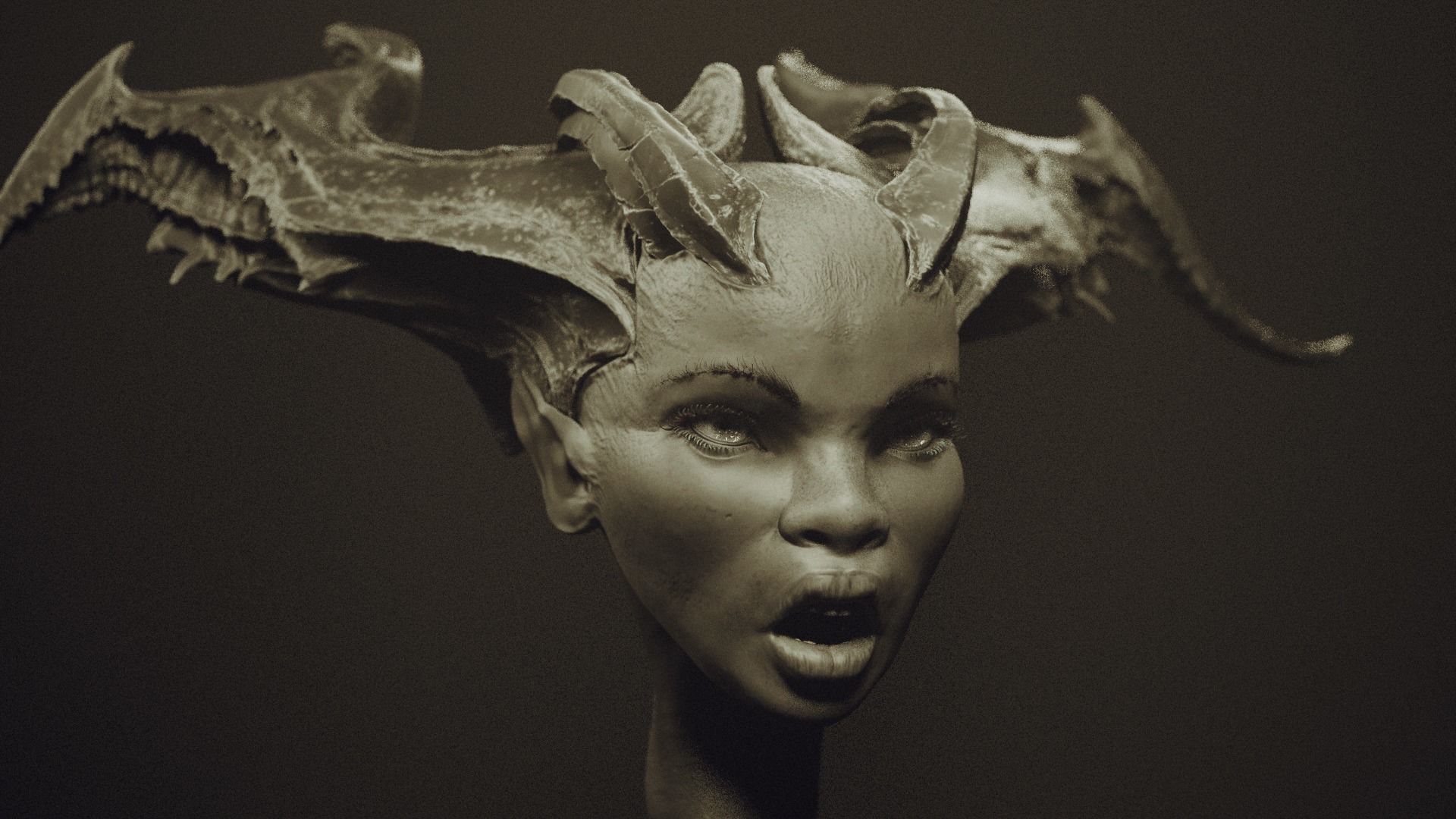 50 DEMONESS HEADS 3D model | CGTrader