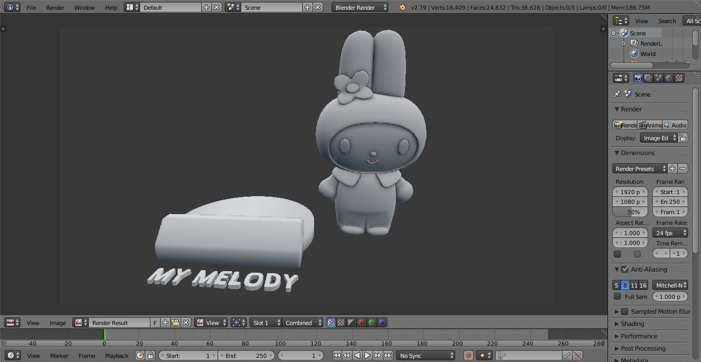 MY MELODY - SANRIO 3D model 3D printable | CGTrader