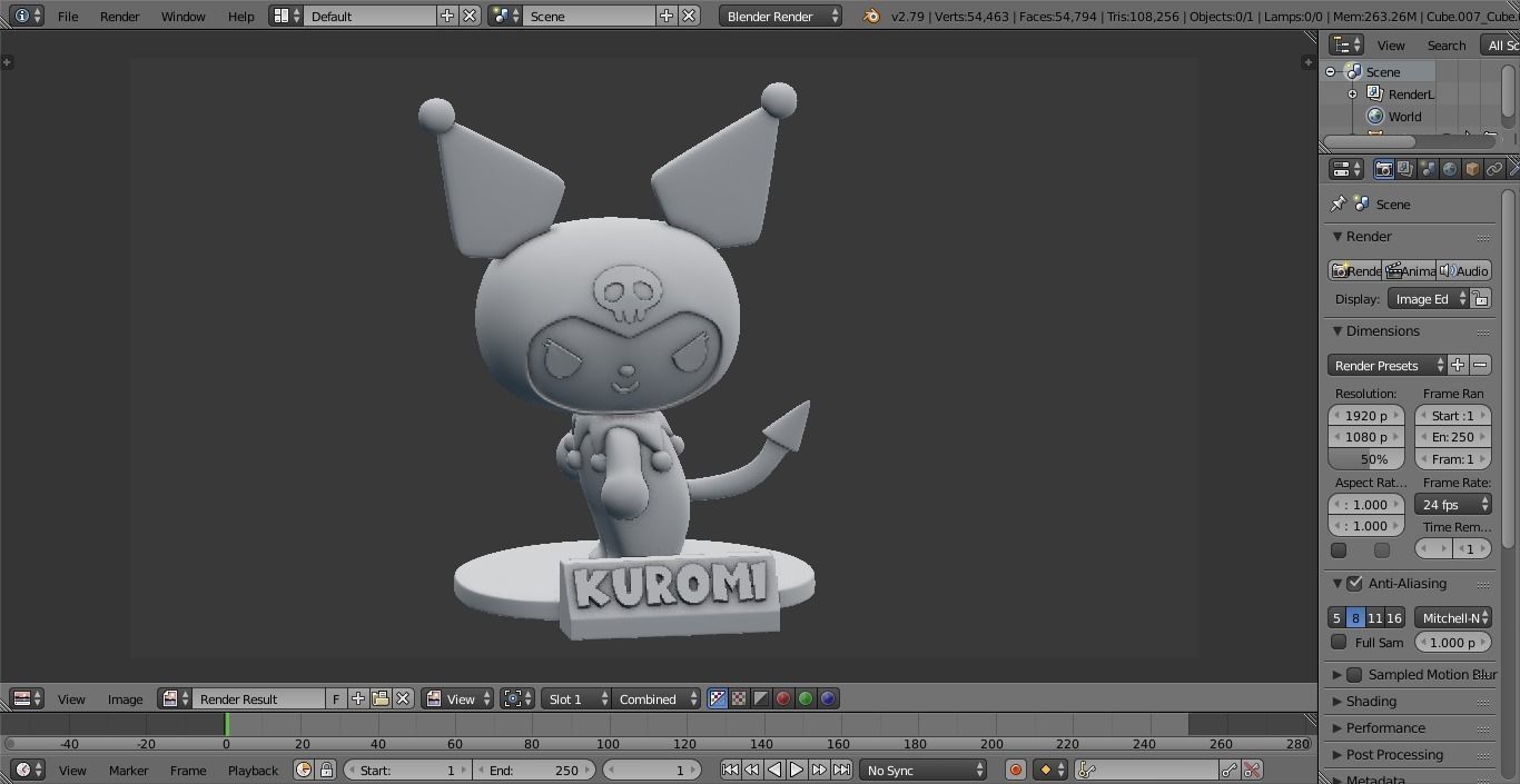 KUROMI - SANRIO 3D model 3D printable | CGTrader