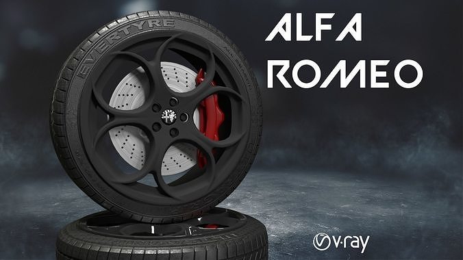 alfaromeo car tyre 3D model | CGTrader