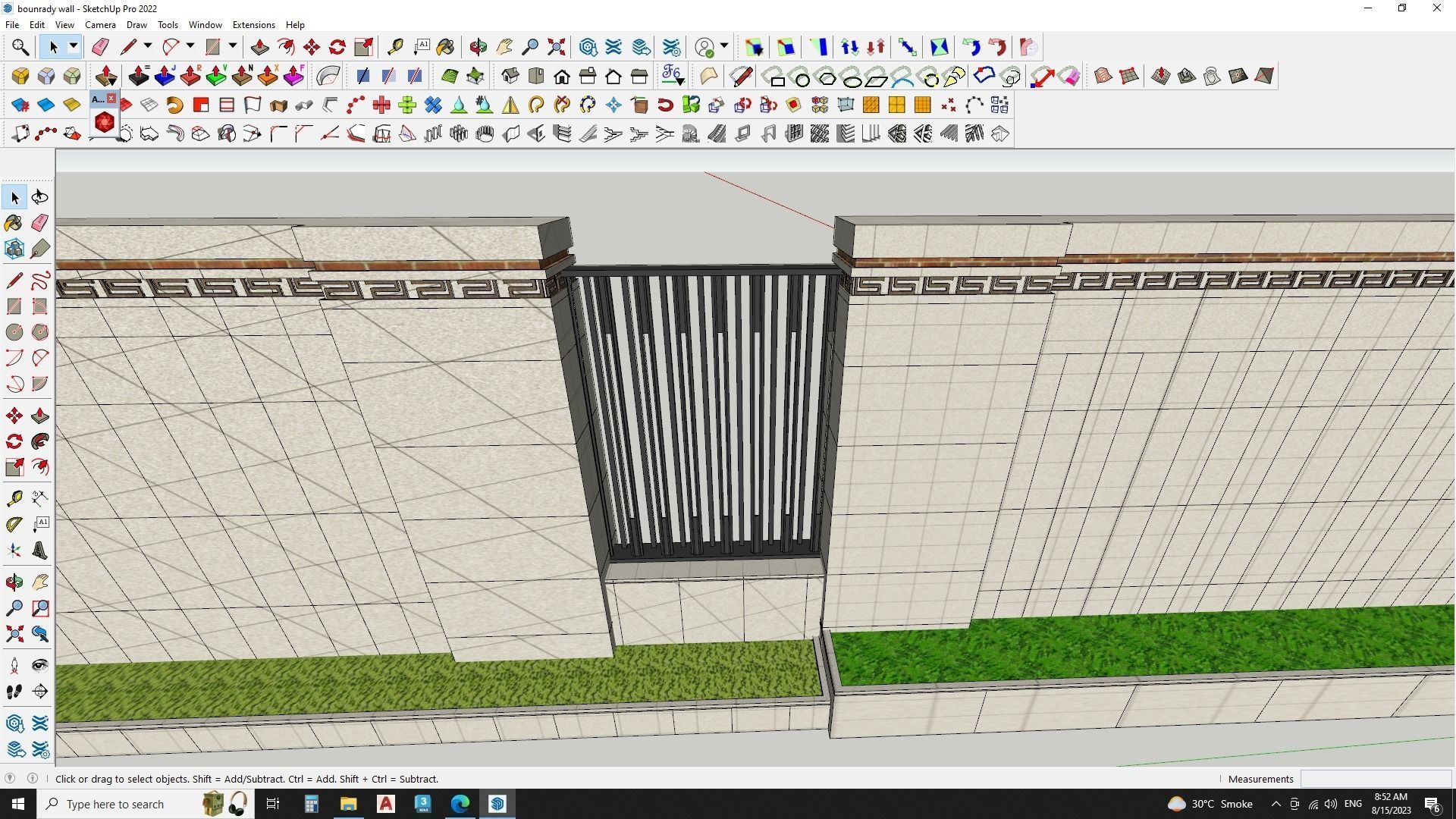 boundary wall 3d model 3D model | CGTrader