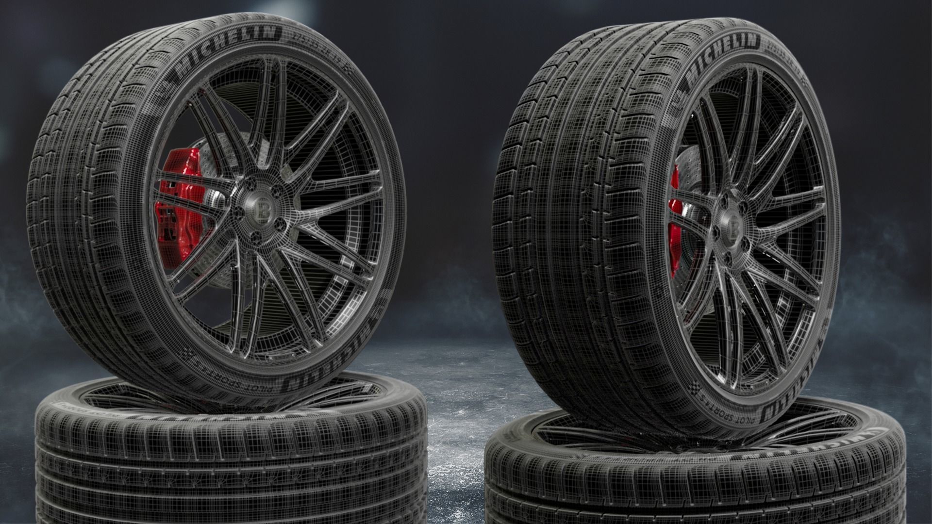 brabus car tyre 3D model | CGTrader