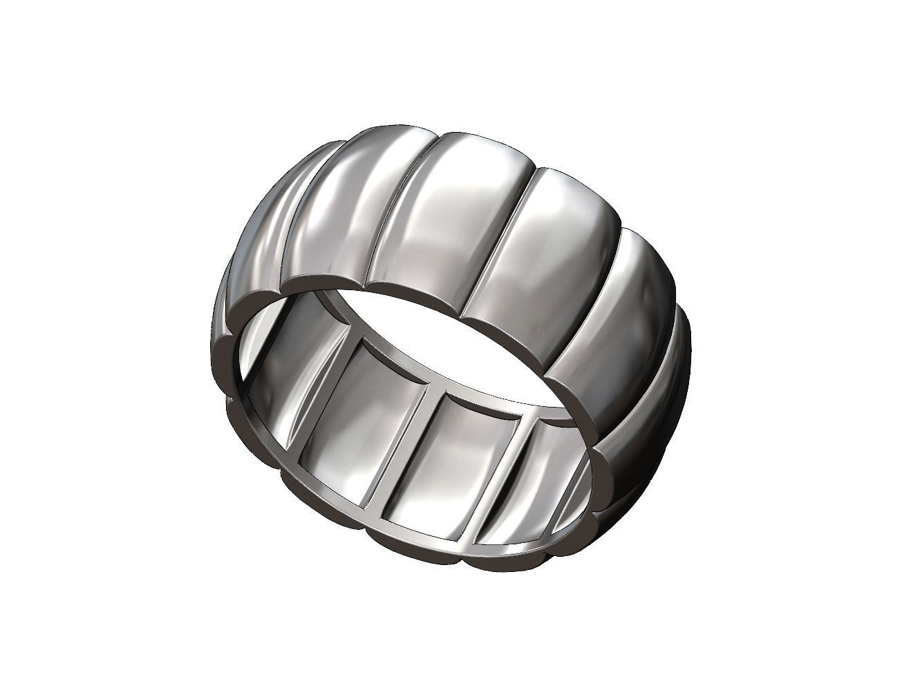 Wide Ribbed dome cigar band US sizes 6to11 3D model 3D printable | CGTrader