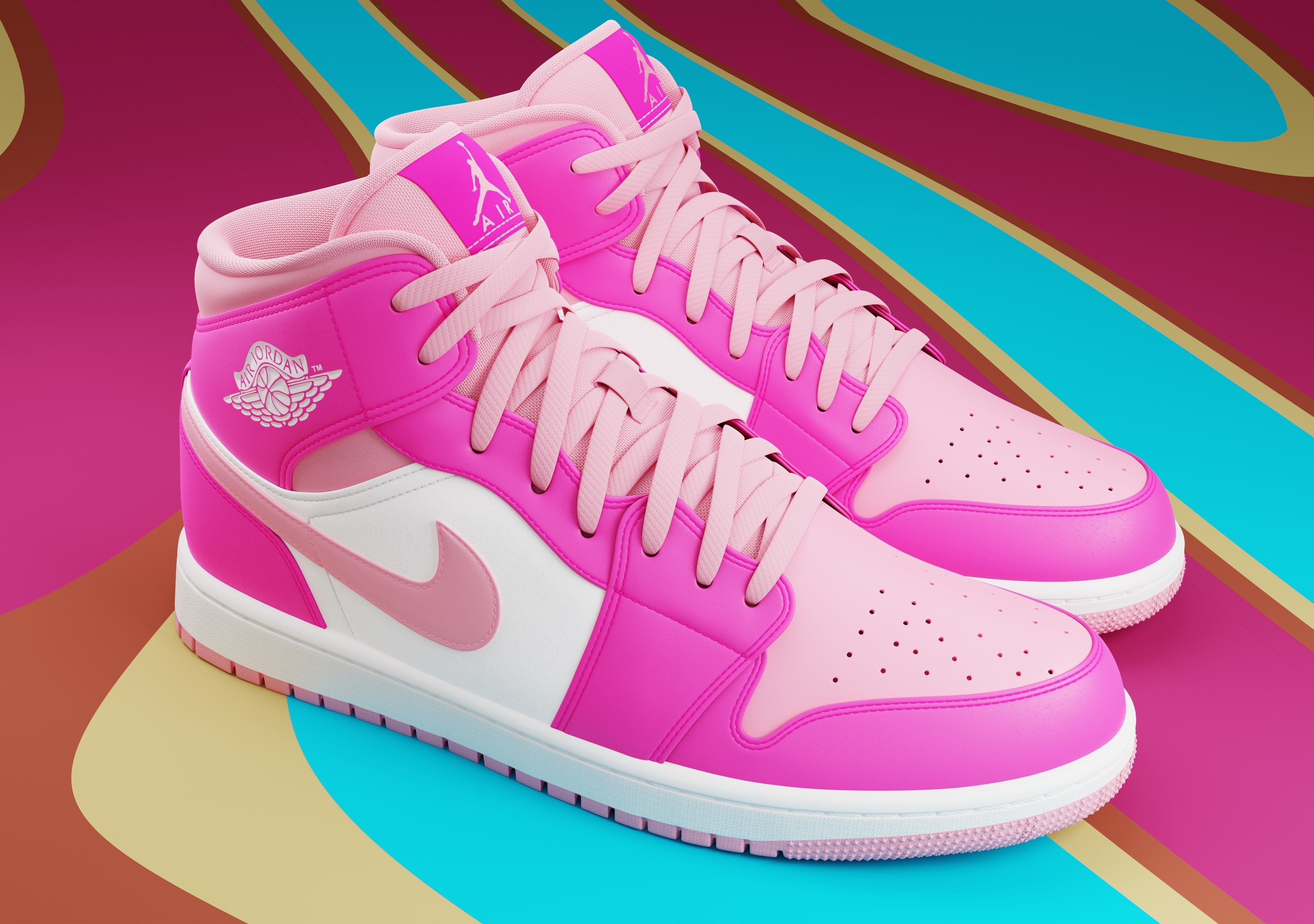 Air Jordan 1 Mid 3D model | CGTrader