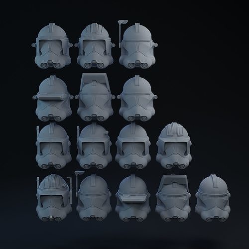 Phase 2 Clone Helmets Vent Cuts one-twelfth Scale 3D model 3D printable ...