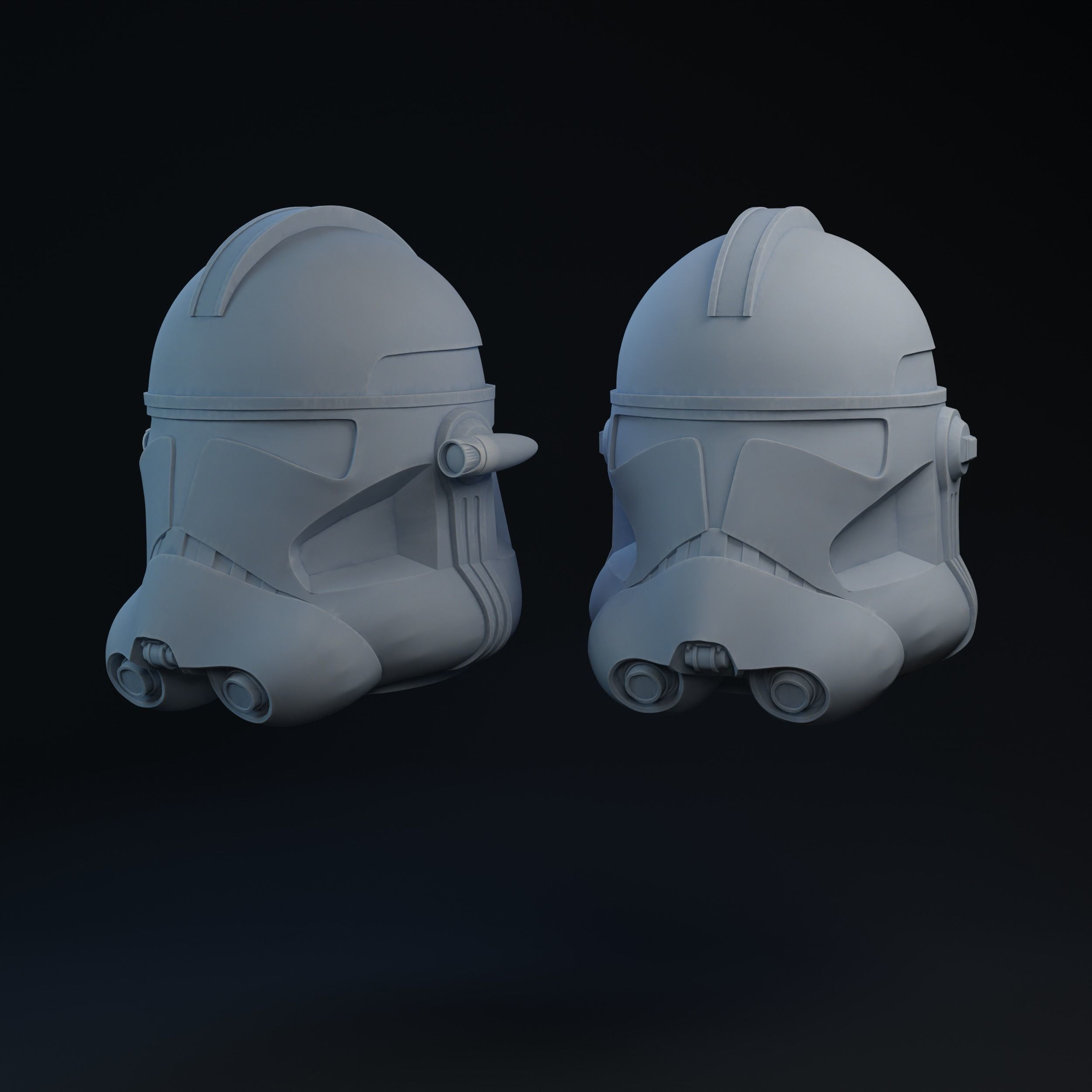 Phase 2 Clone Helmets and Vent Cut Options one-twelfth Scale 3D model ...