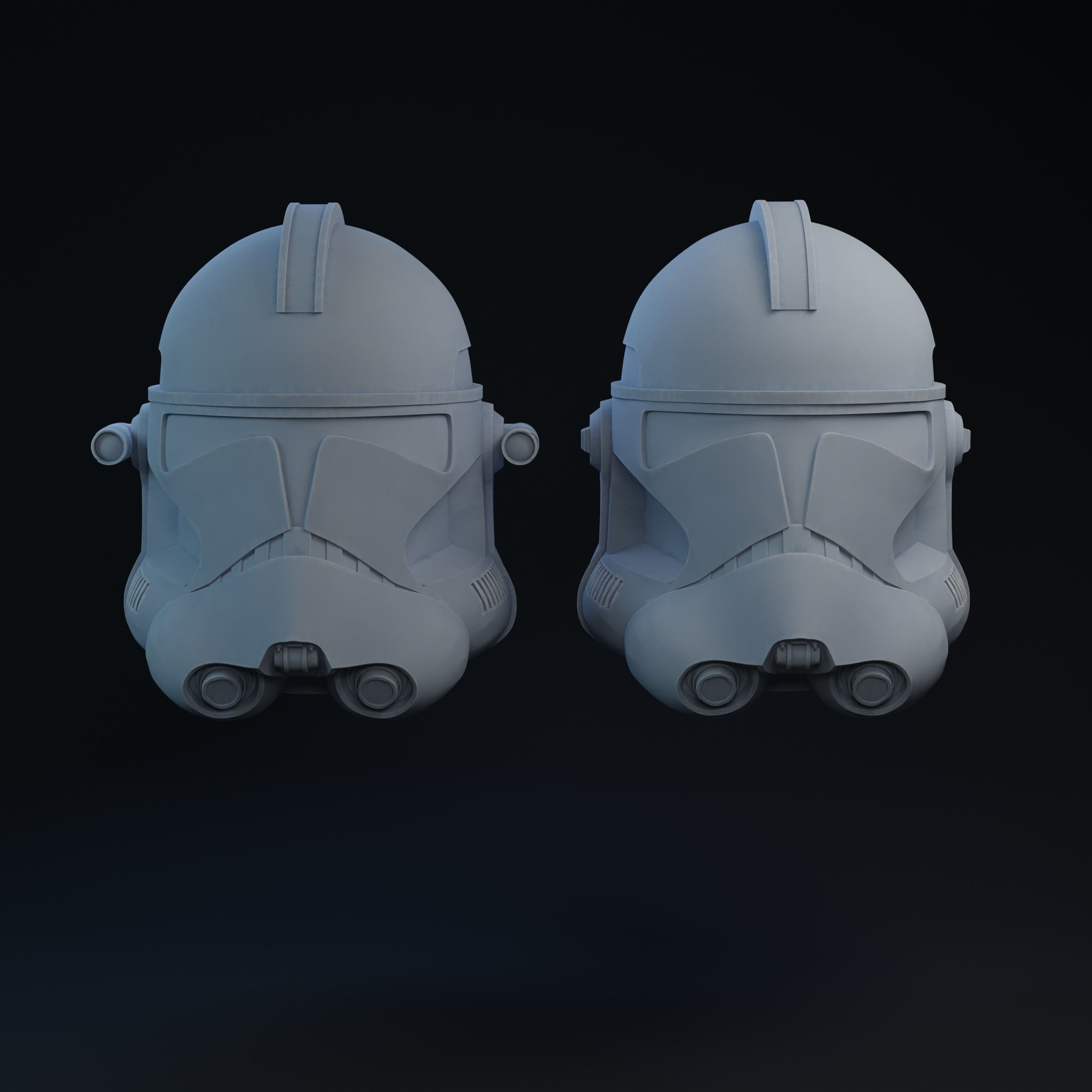 Phase 2 Clone Helmets and Vent Cut Options one-twelfth Scale 3D model ...