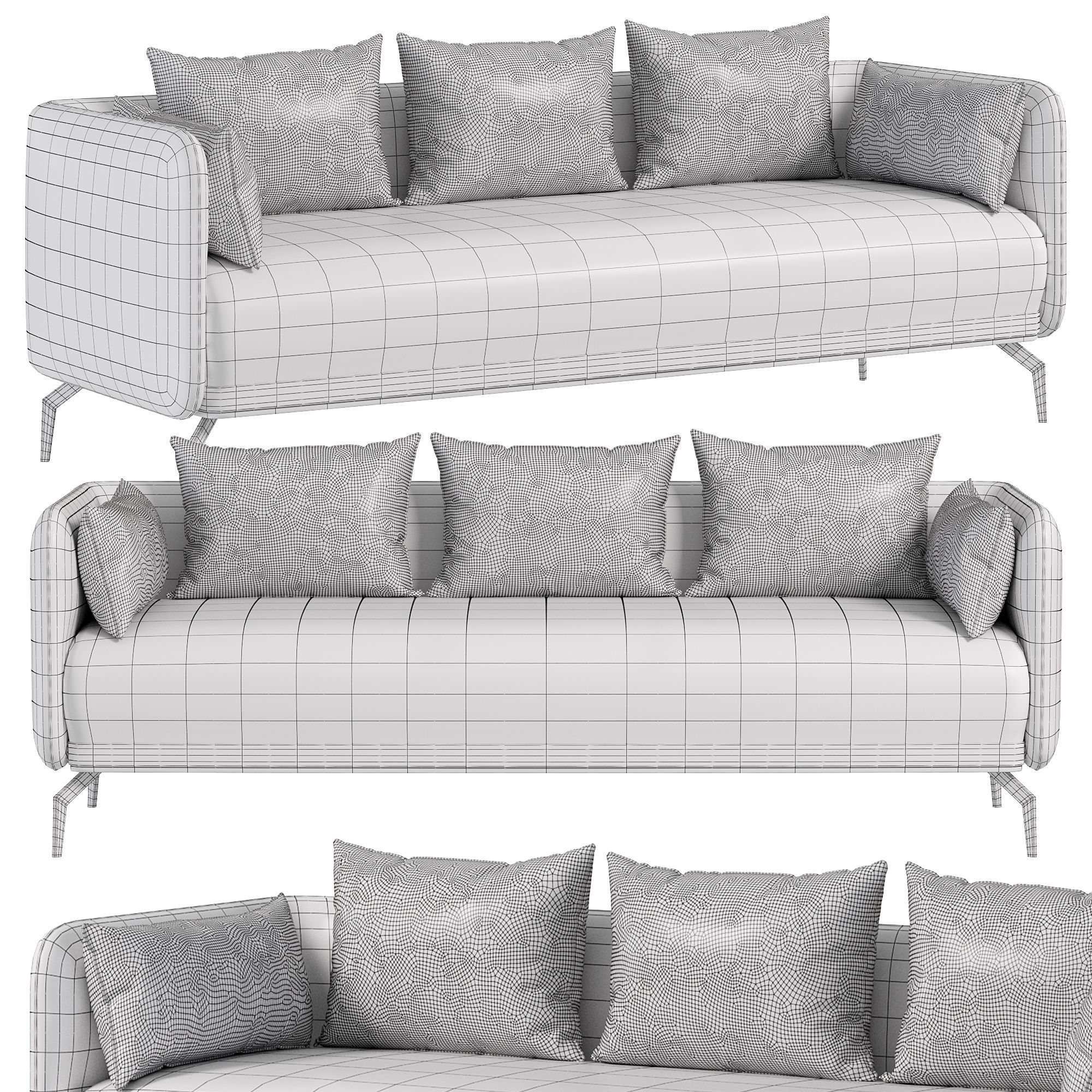 Modern Houndstooth Upholstered Sofa by Homary 3D model | CGTrader