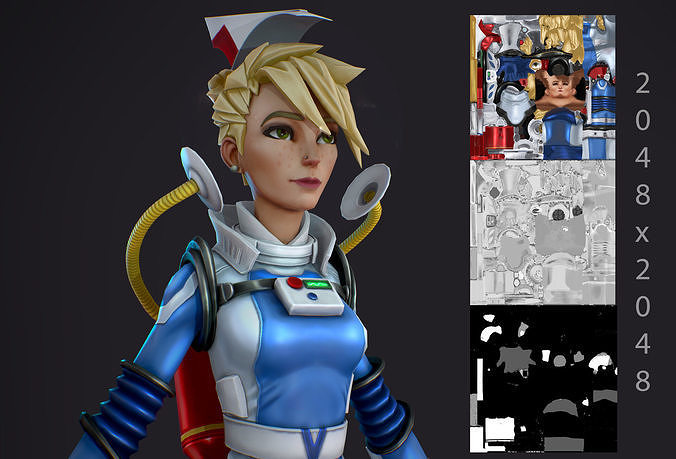 Astro Sarah Hand painted free VR / AR / low-poly 3D model | CGTrader