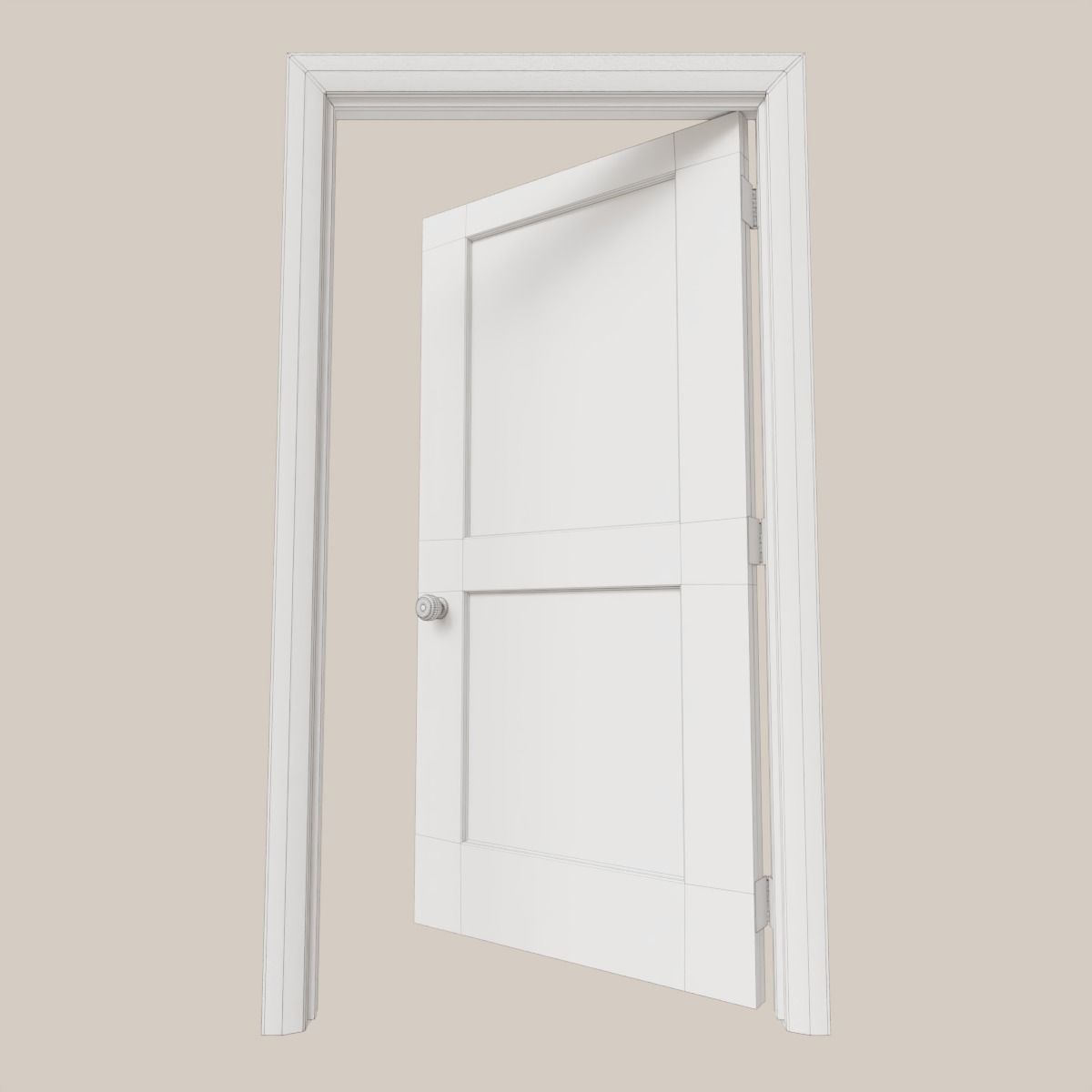 Double-Inset Interior Door 3D model | CGTrader