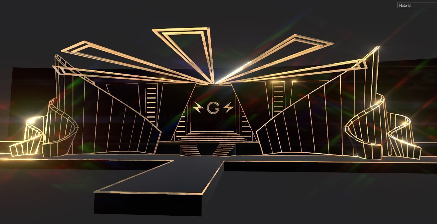 3D model Black and Gold Stage VR / AR / low-poly | CGTrader