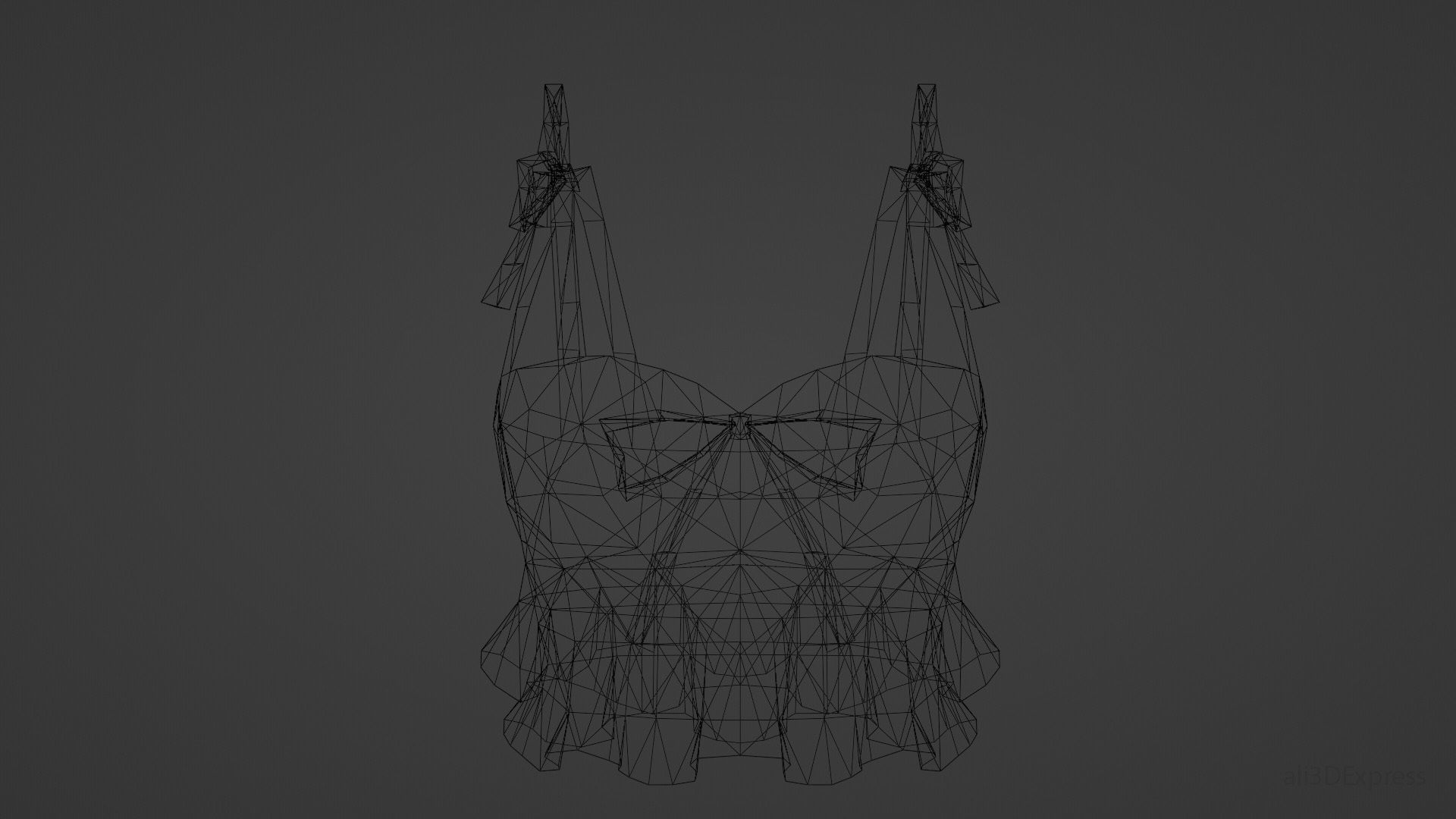 Cute Stylized Frilly Crop Top 3D model rigged | CGTrader