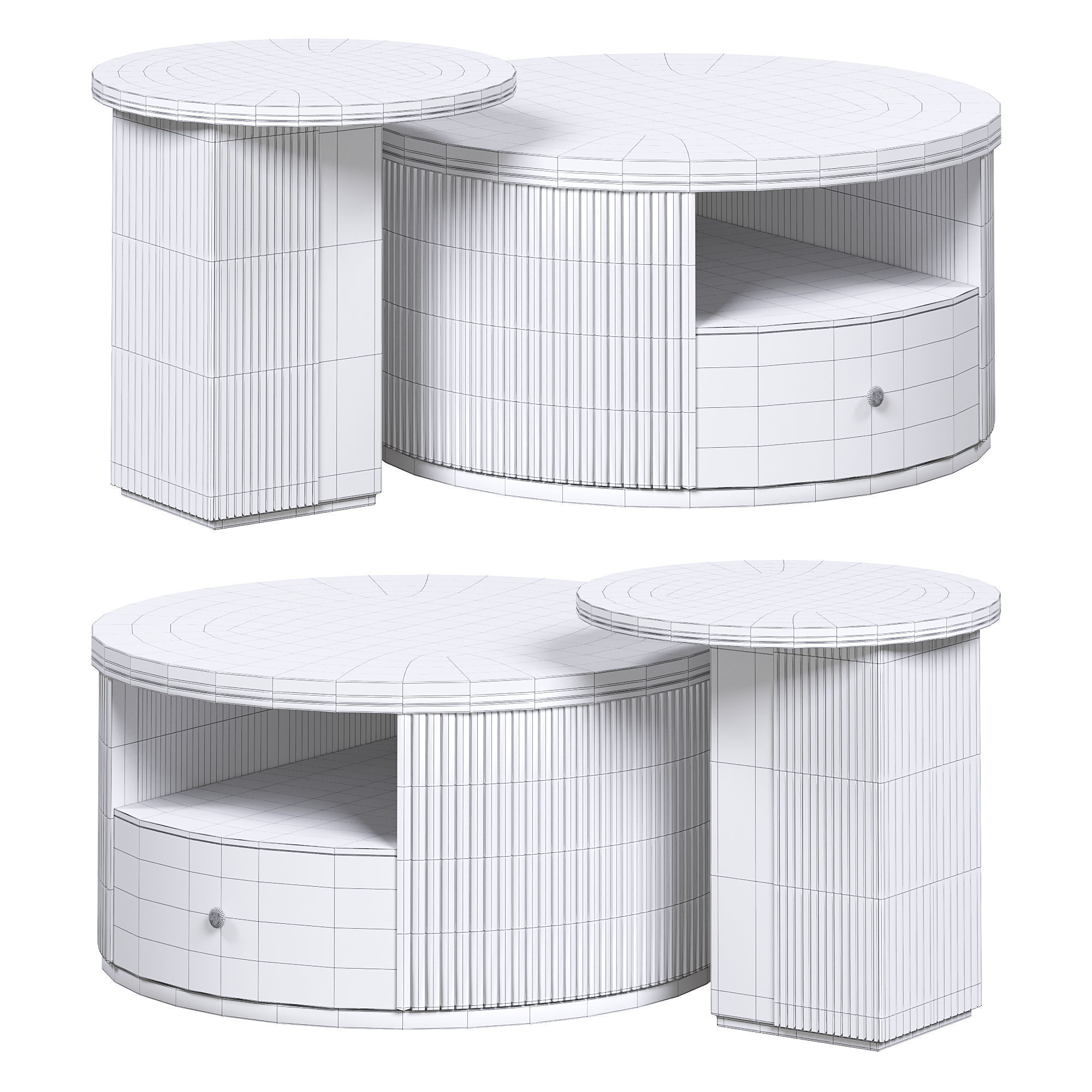 Modern chic round nesting coffee table by Homary 3D model | CGTrader