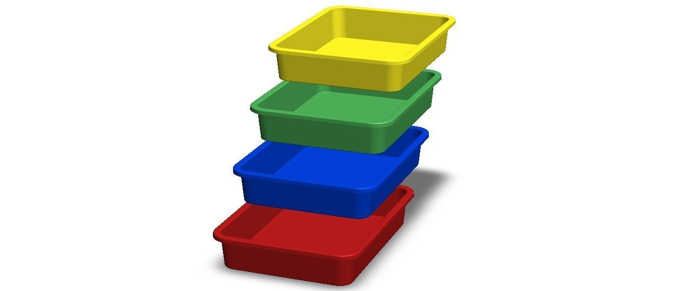 Rectangular Plastic Tray 30 Cms X 40 Cms X 8 Cms 3D model | CGTrader
