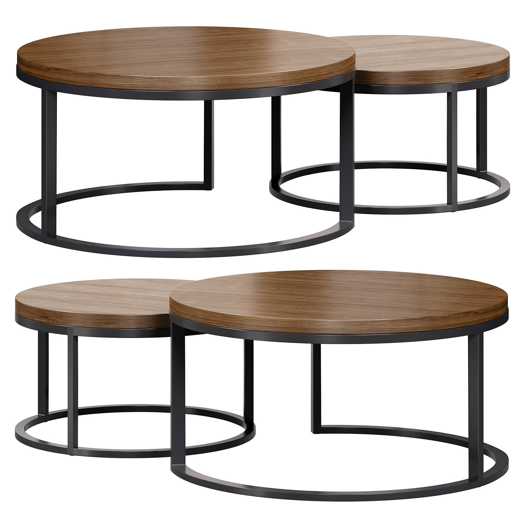 black round nesting coffee table by Homary 3D model | CGTrader