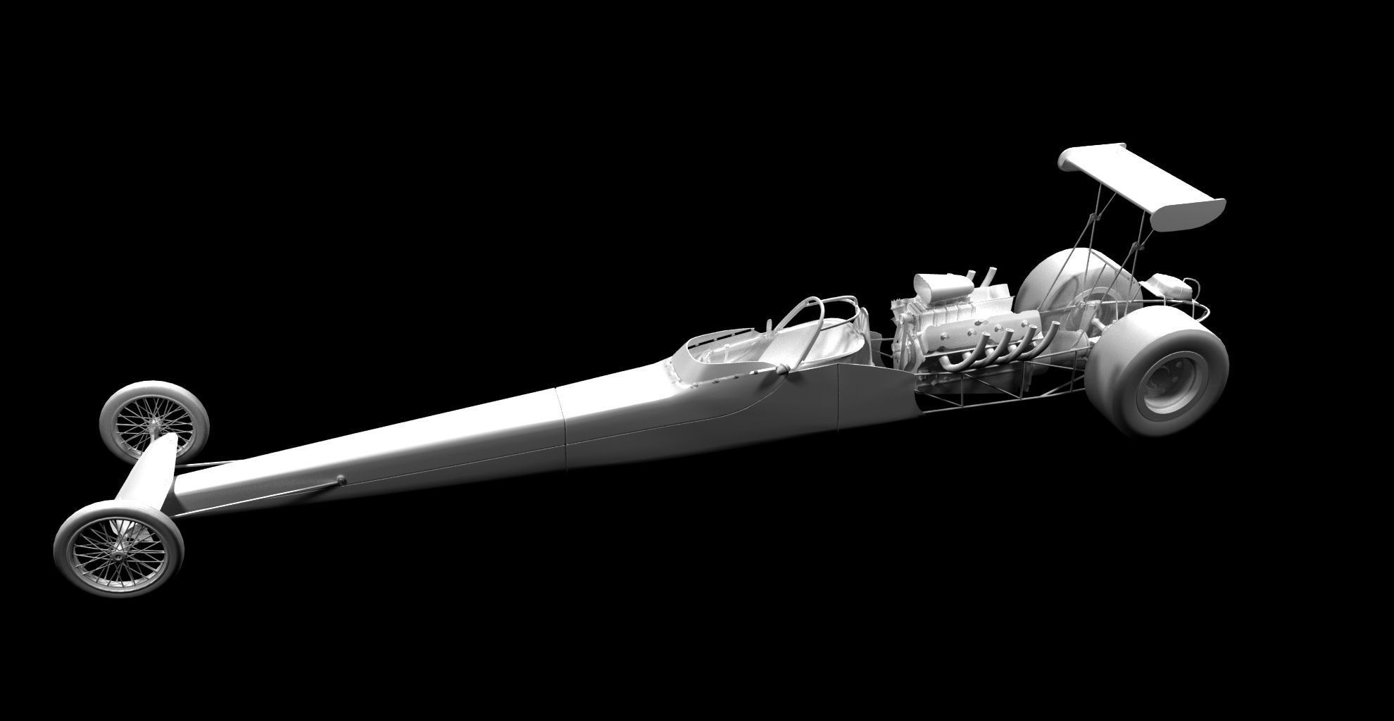 Drag racing car 3D model | CGTrader