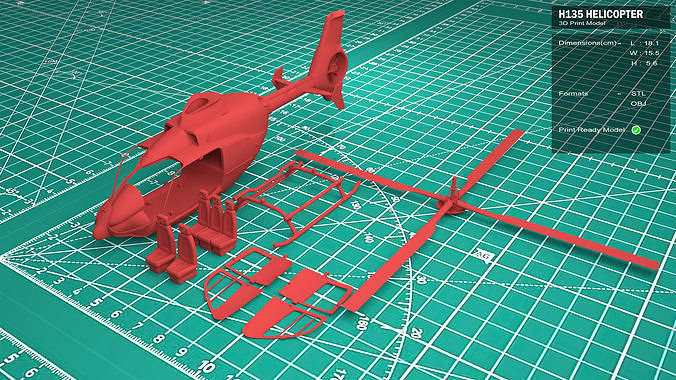 H135 Helicopter 3D print Model 3D model 3D printable | CGTrader