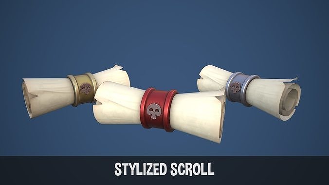 3D model Stylized Scroll VR / AR / low-poly | CGTrader