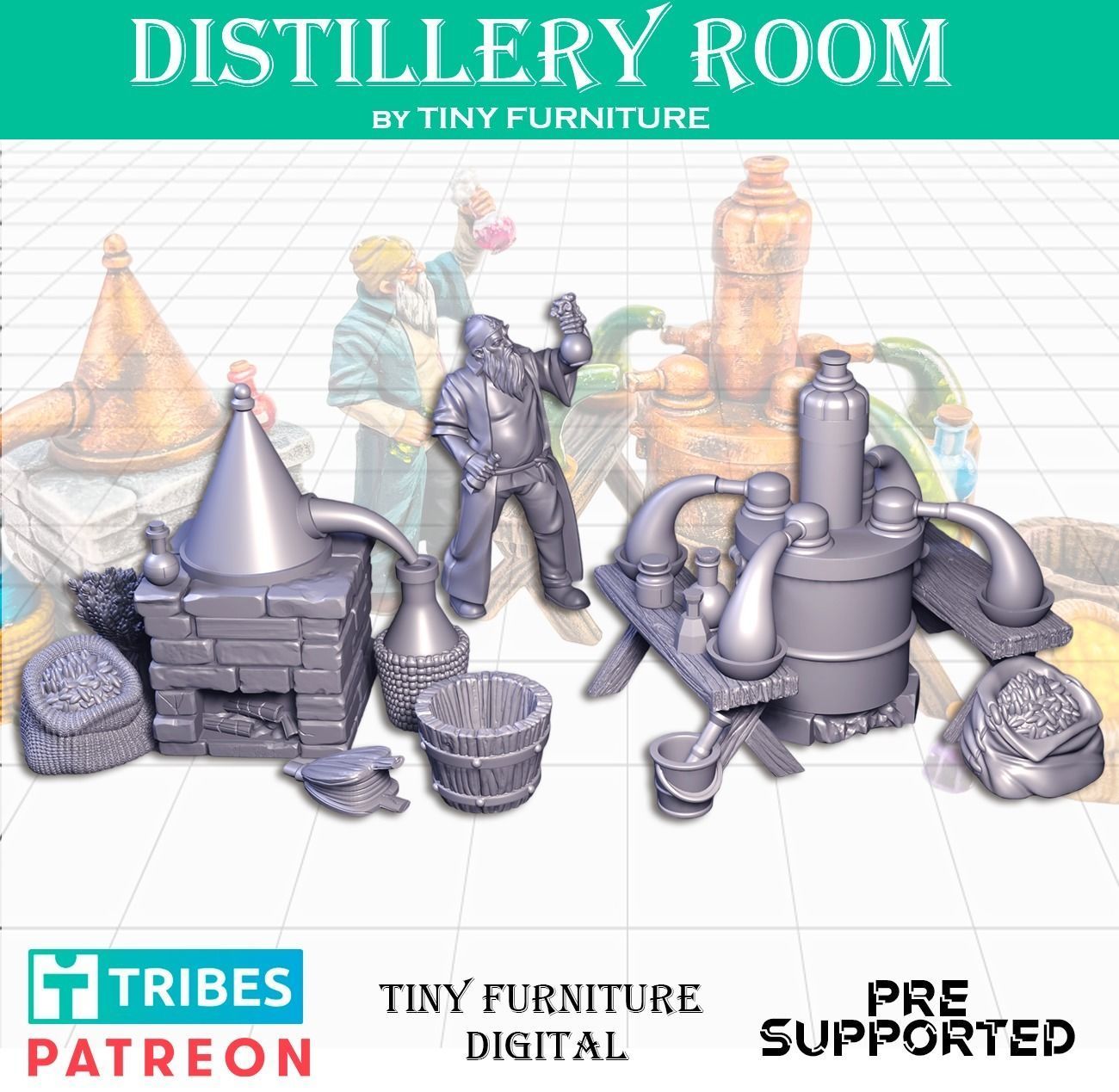 MEDIEVAL DISTILLERY ROOM 3D model 3D printable | CGTrader
