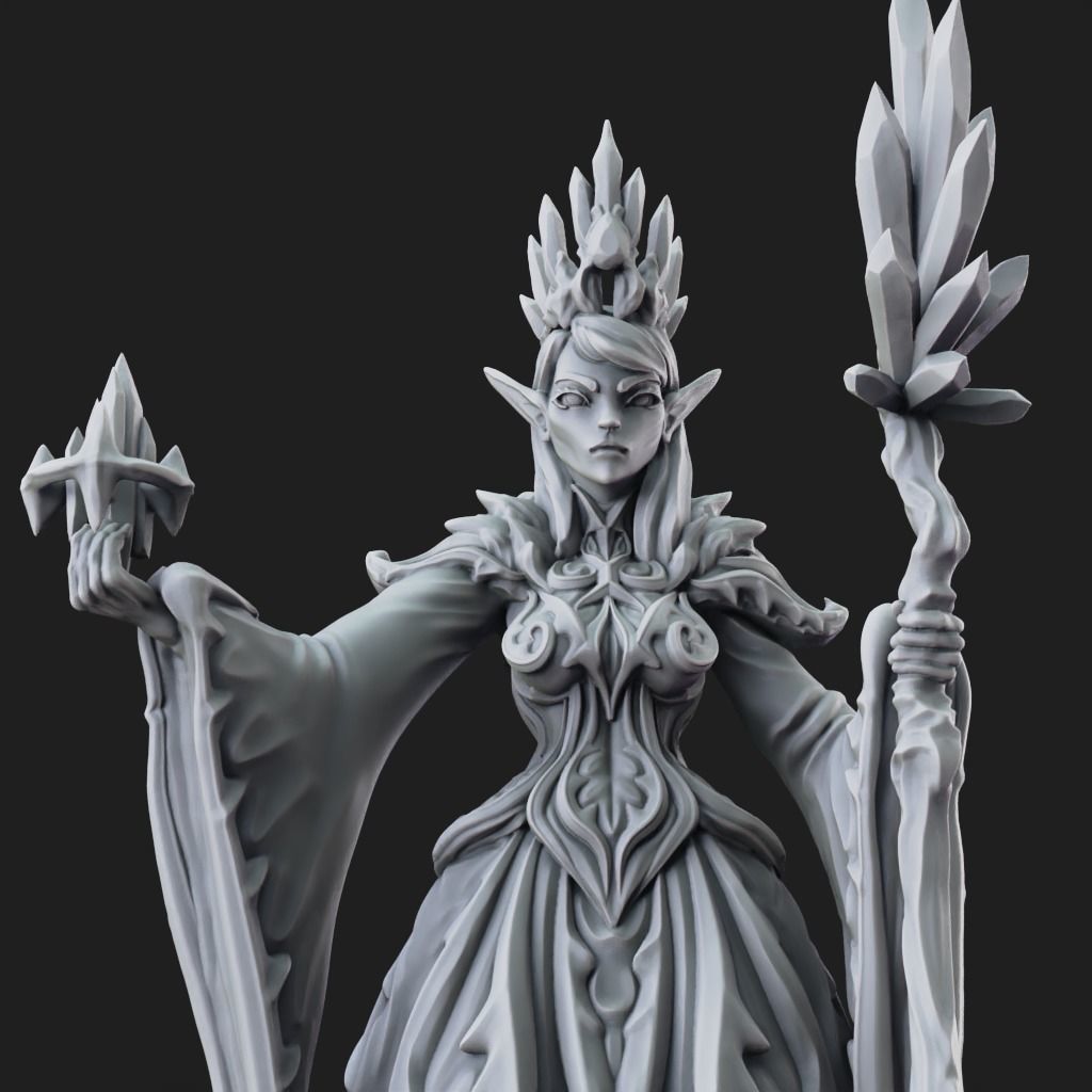 Eladrin Winter - 3D Printable TTRPG - PRESUPPORTED - 32mm 3D model 3D ...