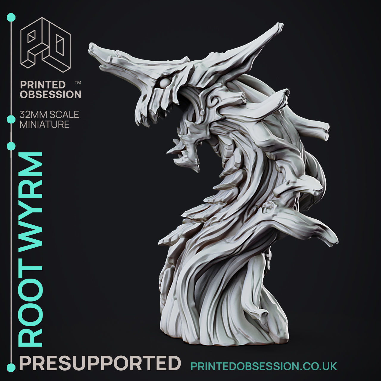 Root Wyrm - 3D Printable TTRPG - PRESUPPORTED - 32mm Scale 3D model 3D ...